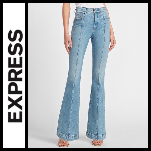Express | Jeans | Nwt Express High Rise Seamed Slim Flare Jean | Poshmark